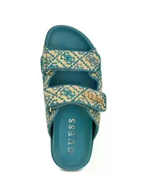 Guess Fadelizz Monogram Touch-strap Flat Sandals