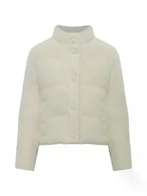 Moncler Quilted Logo-patch Jacket - Neutrals