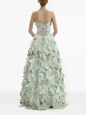 GEMY MAALOUF Petal-embellished Corset Gown