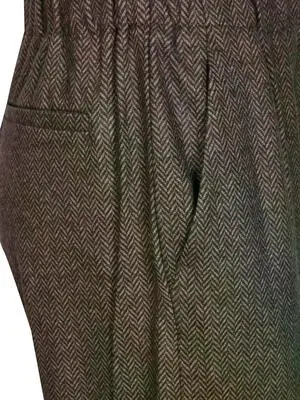 Max Mara Herringbone-jacquard Slim-fit Trousers