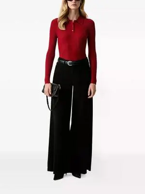 ISABELLE BLANCHE Ribbed-knit Polo Sweater