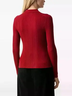 ISABELLE BLANCHE Ribbed-knit Polo Sweater