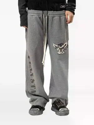 PROTOCOL INDEX Layered Eagle-patch Track Pants - Grey