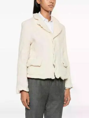 Comme Des Garçons Metallic-thread Ruffled Jacket