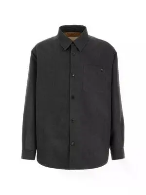 Valentino Garavani Vlogo Wool Overshirt - Grey