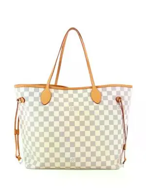 LOUIS VUITTON Neverfull Nm Damier Mm Tote Bag - White