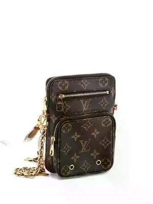 LOUIS VUITTON Utility Phone Sleeve Bag Monogram Canvas Crossbody Bag - Brown