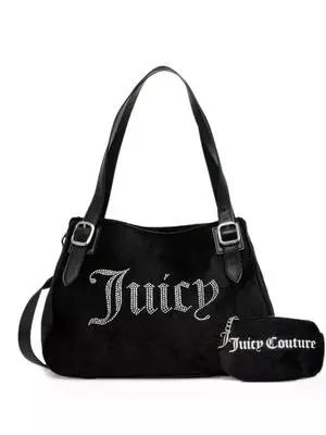 Juicy Couture Kimberly Crystal-embellished Velvet Tote Bag - Black