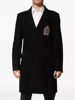 Dolce & Gabbana Heraldic-patch Single-breasted Coat