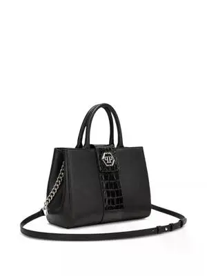 Philipp Plein Nappa Handle Bag Hexagon Strass Cocco Cut