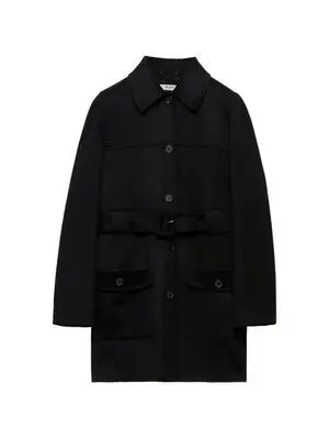 Prada Single-breasted Double-cloth Caban Jacket - Black