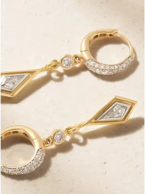 LUCY DELIUS Small Kite 18-karat Diamond Earrings