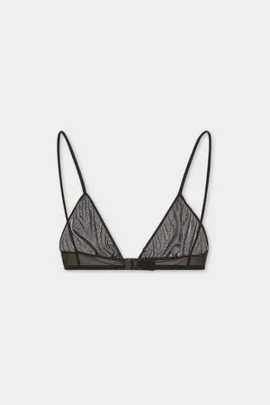 Dsquared2 Logo Tulle Triangle Bra