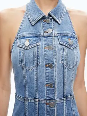 Alice + Olivia Kendall Denim Mini Dress