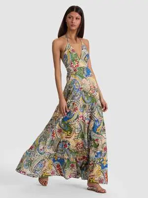 Alice + Olivia Karolina Tiered Maxi Dress - Heat Wave