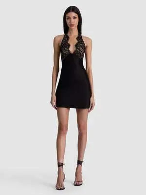 Alice + Olivia Viola Lace Halter Mini Dress