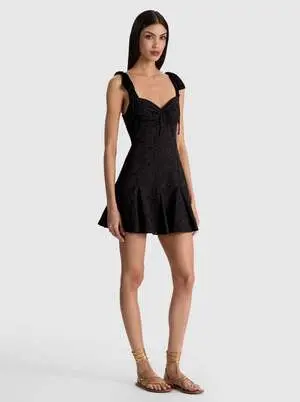 Alice + Olivia Ambrie Embroidered Mini Dress - Black