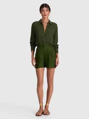 Alice + Olivia Conry Pleated Short
