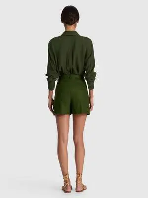 Alice + Olivia Conry Pleated Short
