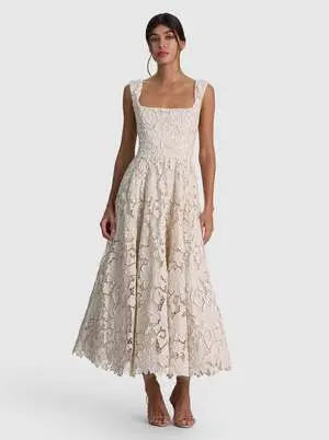 Alice + Olivia Esma Flared Midi Dress