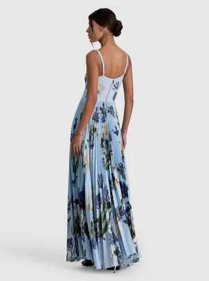 Alice + Olivia Carolyn Pleated Maxi Dress