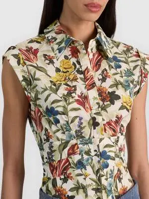 Alice + Olivia Kim Corset Button Down