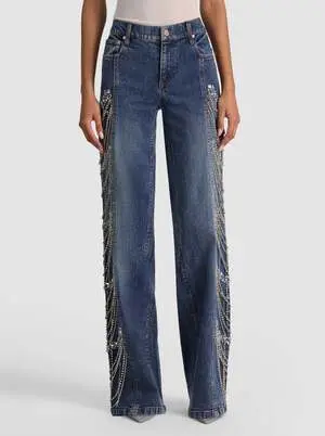 Alice + Olivia Roxie Embellished Jean - Brooklyn Blue