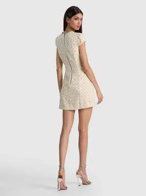 Alice + Olivia Cade Embellished Cap Sleeve Mini Dress