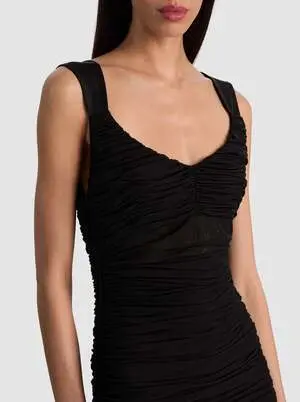Alice + Olivia Renee Sheer Midi Dress