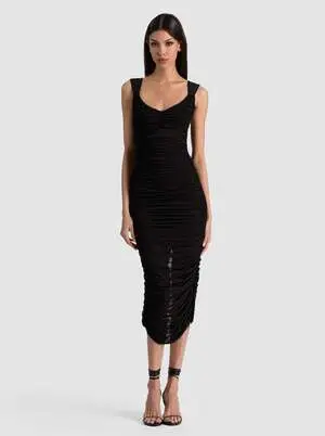 Alice + Olivia Renee Sheer Midi Dress