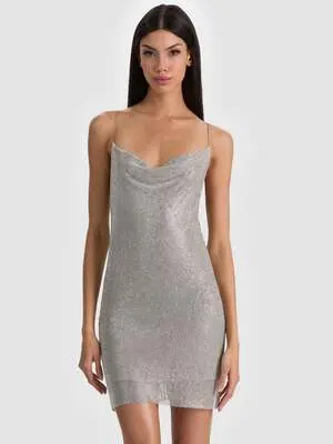 Alice + Olivia Harmony Chainmail Slip Dress