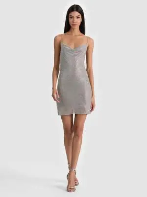 Alice + Olivia Harmony Chainmail Slip Dress