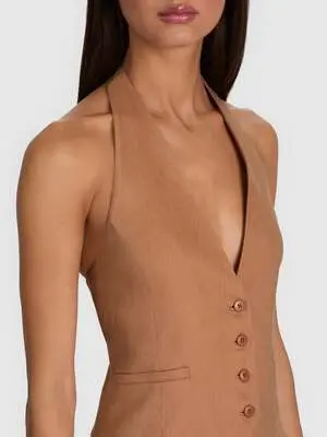Alice + Olivia Erica Linen Vest