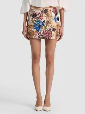 Alice + Olivia Rubi Mini Skirt - Fallen Petals