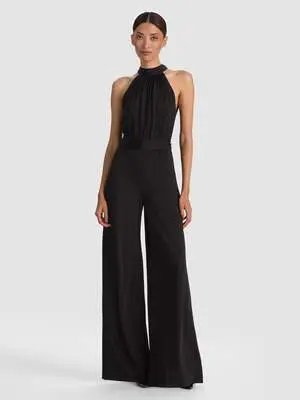 Alice + Olivia Thelma Wide Leg Jumpsuit - Black