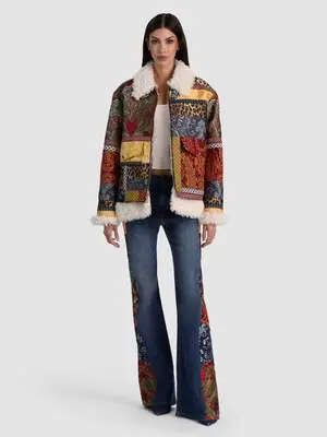 Alice + Olivia Hudson Shearling Aviator Coat