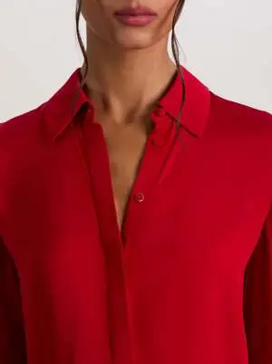 Alice + Olivia Willa Combo Blouse - Hibiscus