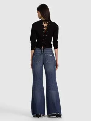 Alice + Olivia Callum Pullover With Lace Up Back
