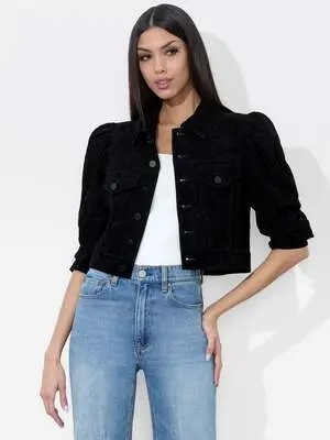 Alice + Olivia Lana Suede Jacket - Black
