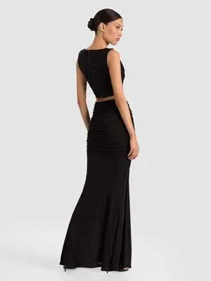 Alice + Olivia Shannon Ruched Hip Maxi Skirt