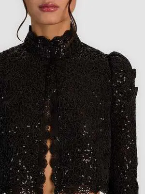 Alice + Olivia Thomasina Embellished Lace Jacket