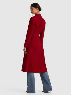 Alice + Olivia Karley Suede Wrap Maxi Coat