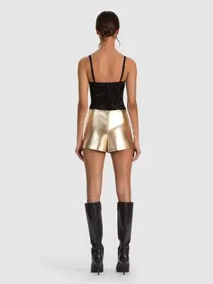 Alice + Olivia Mace Vegan Leather Mini Skort