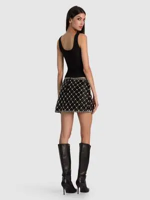Alice + Olivia Rubi Embellished Mini Skirt - Black/multi