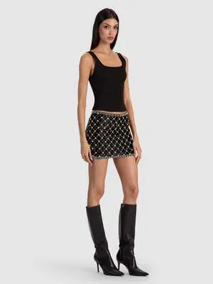 Alice + Olivia Rubi Embellished Mini Skirt - Black/multi
