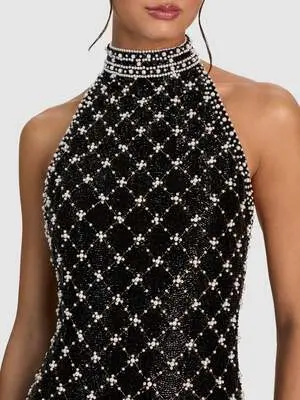 Alice + Olivia Gatz Embellished Mini Dress