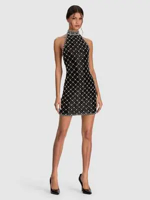 Alice + Olivia Gatz Embellished Mini Dress