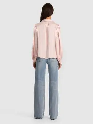 Alice + Olivia Roanne Tie Front Blouse