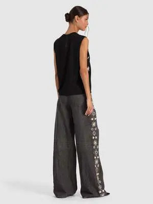 Alice + Olivia Micah Embellished Muscle Tank