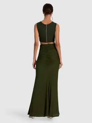 Alice + Olivia Shannon Ruched Maxi Skirt